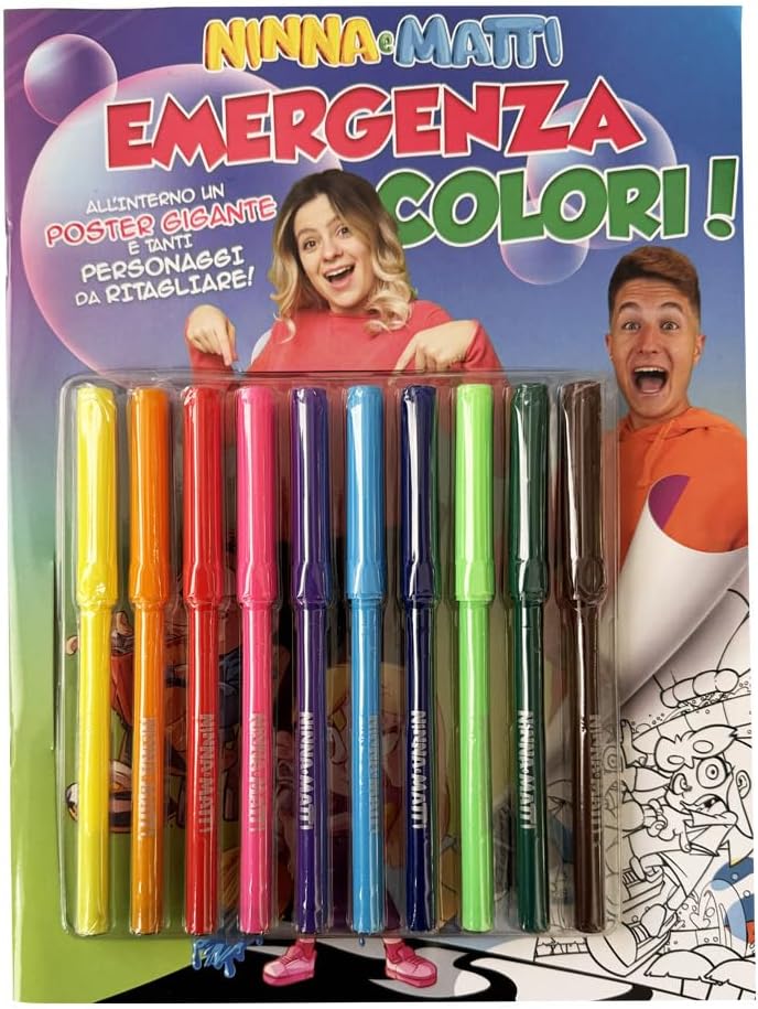 Colora Libro Emergenza Colori con 10 Pennarelli Colorati - Ninna e ...